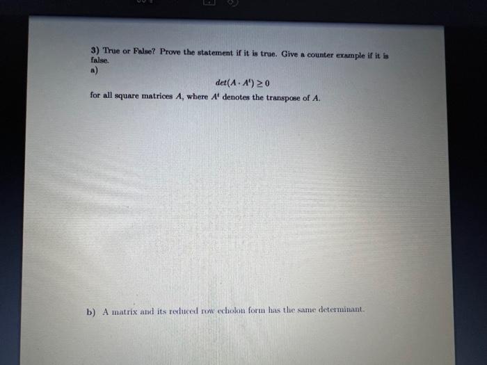 Solved 3) True or False? Prove the statement if it is true. | Chegg.com