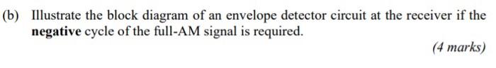 Solved (b) Illustrate the block diagram of an envelope | Chegg.com