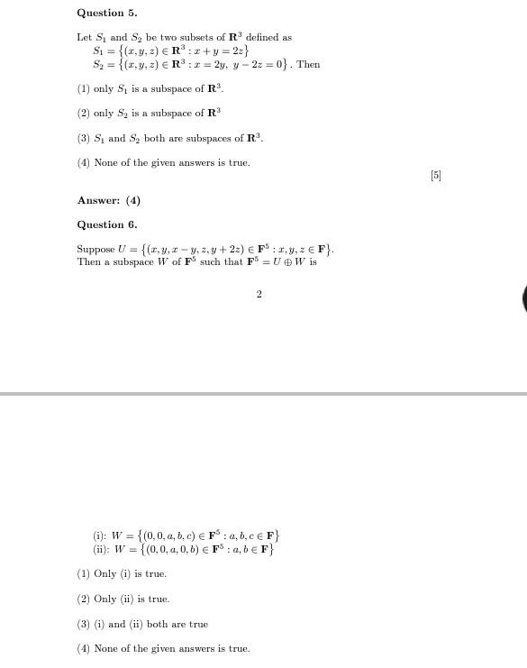 Solved Let S1 and S2 be two subsets of R3 defined as | Chegg.com