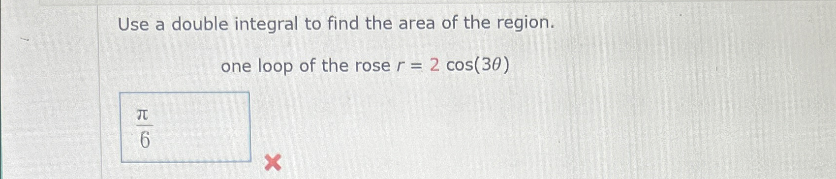 Solved Use a double integral to find the area of the | Chegg.com