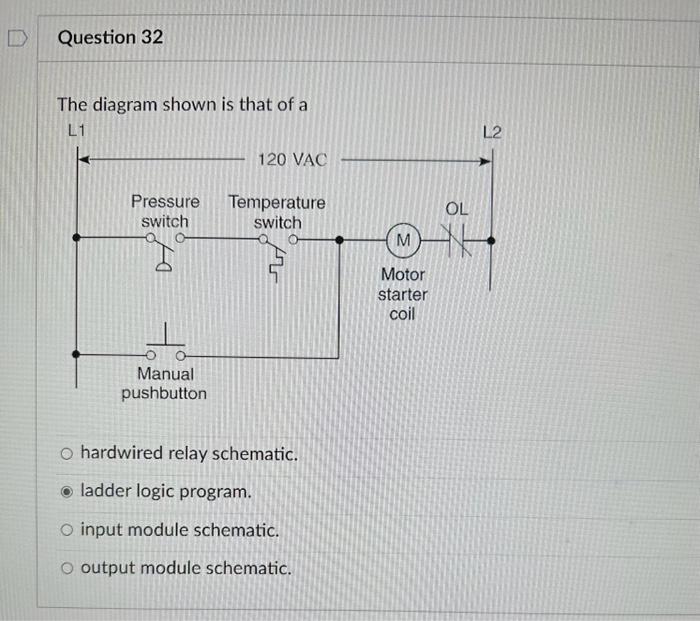 Solved The diagram shown is that of a hardwired relay | Chegg.com