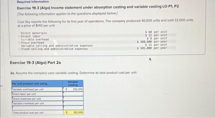 Solved Required information Exercise 19-3 (Algo) Income | Chegg.com