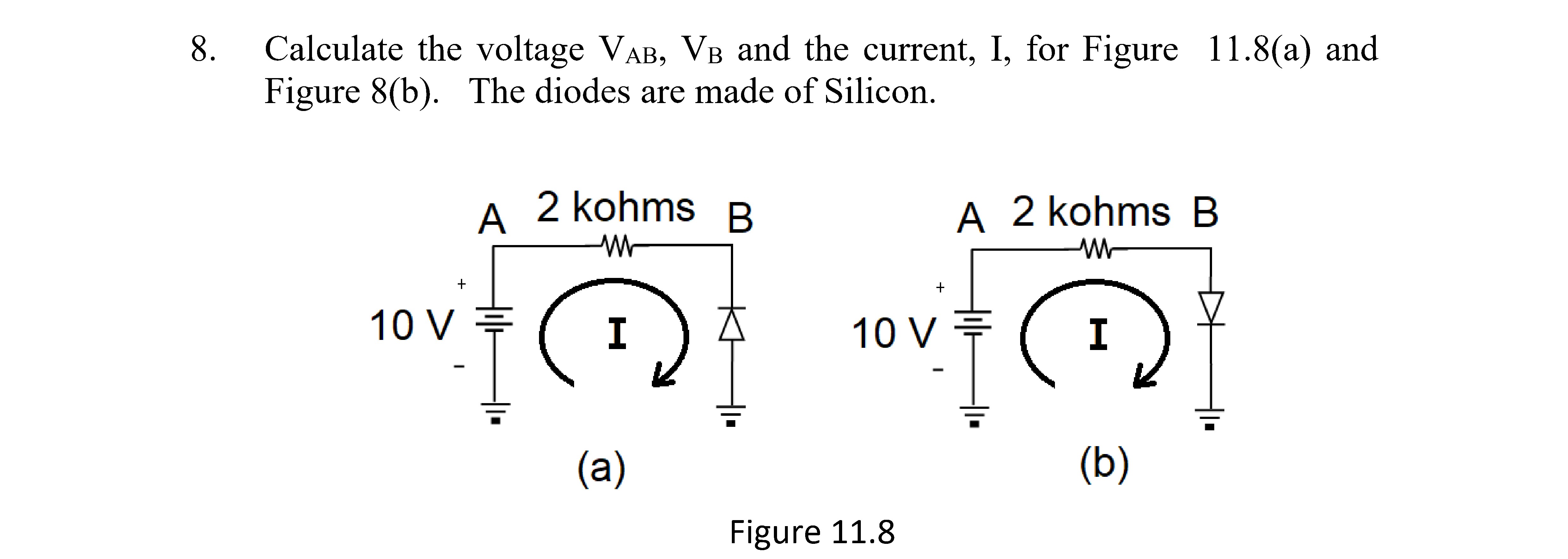 Solved Calculate the voltage VAB,VB ﻿and the current, I, for | Chegg.com