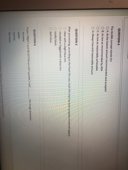 Solved QUESTION 4 The ALARA concept stands for A. At the | Chegg.com