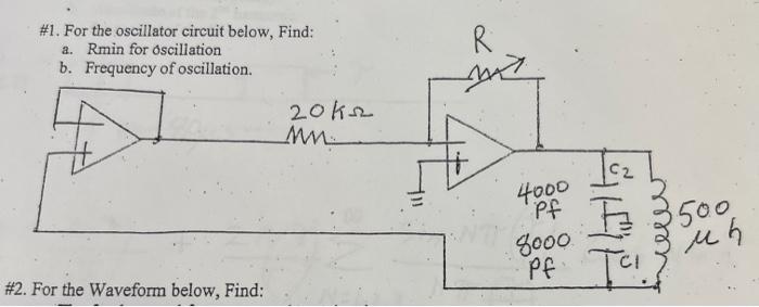 Solved \#1. For the oscillator circuit below, Find: a. Rmin | Chegg.com