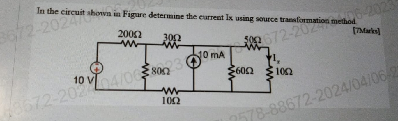Solved In the circuit shown in Figure determine the current | Chegg.com