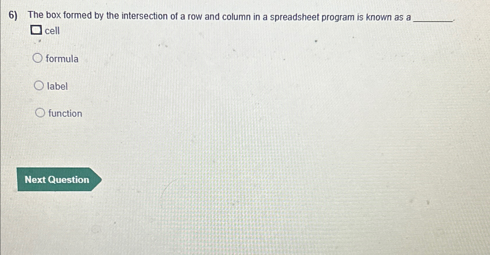 Solved The box formed by the intersection of a row and | Chegg.com