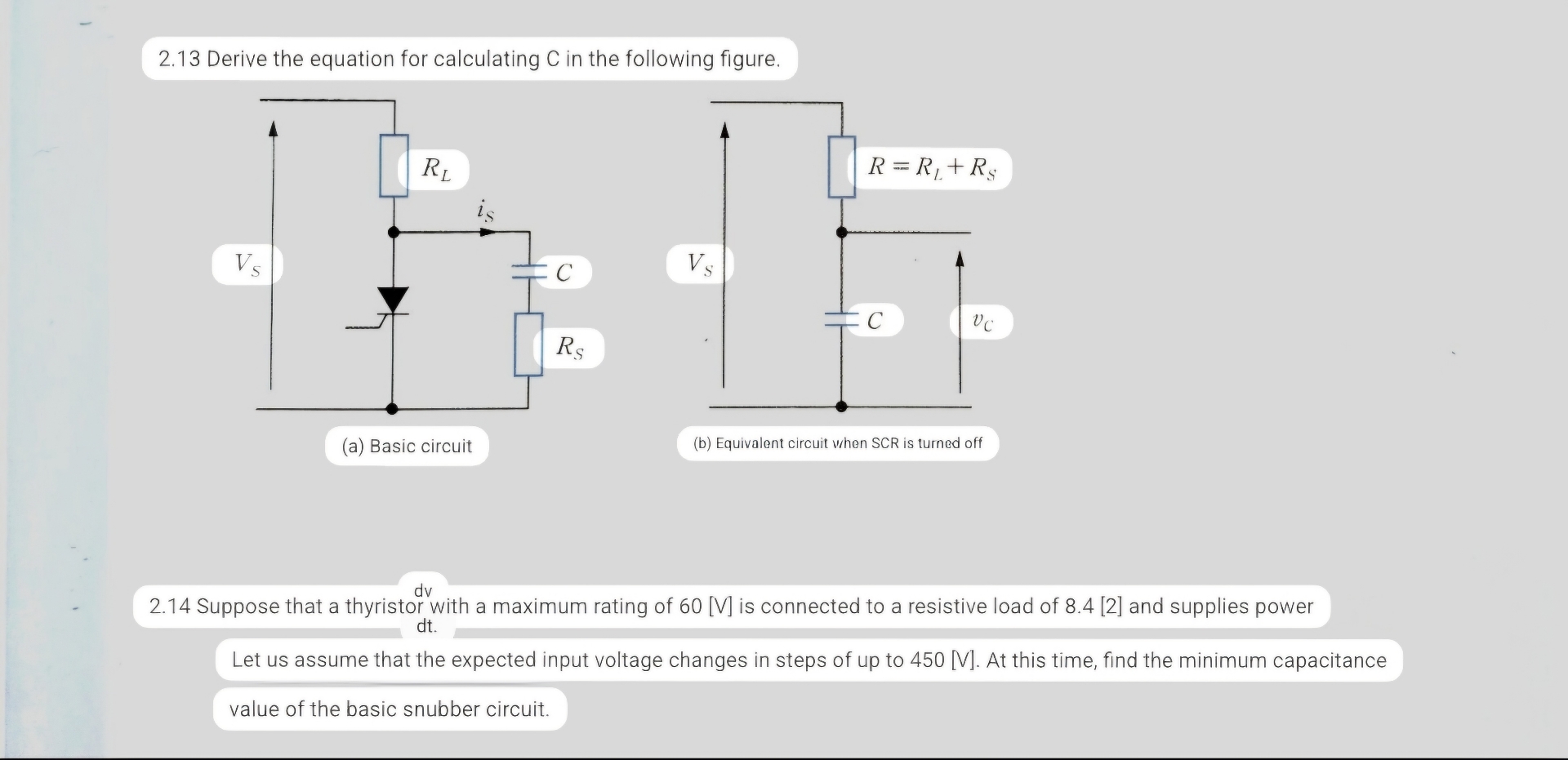 Solved 2.13 ﻿Derive the equation for calculating C in the | Chegg.com