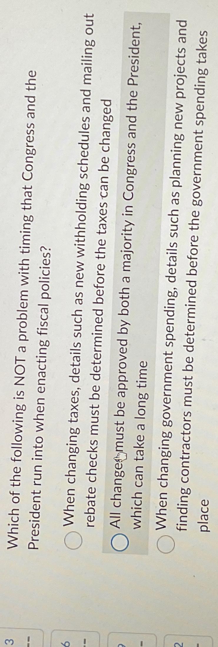 Solved Which of the following is NOT a problem with timing | Chegg.com