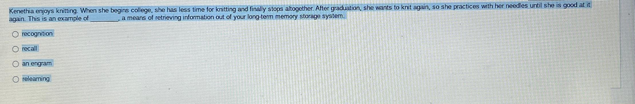 Solved again. This is an example of a means of retrieving | Chegg.com