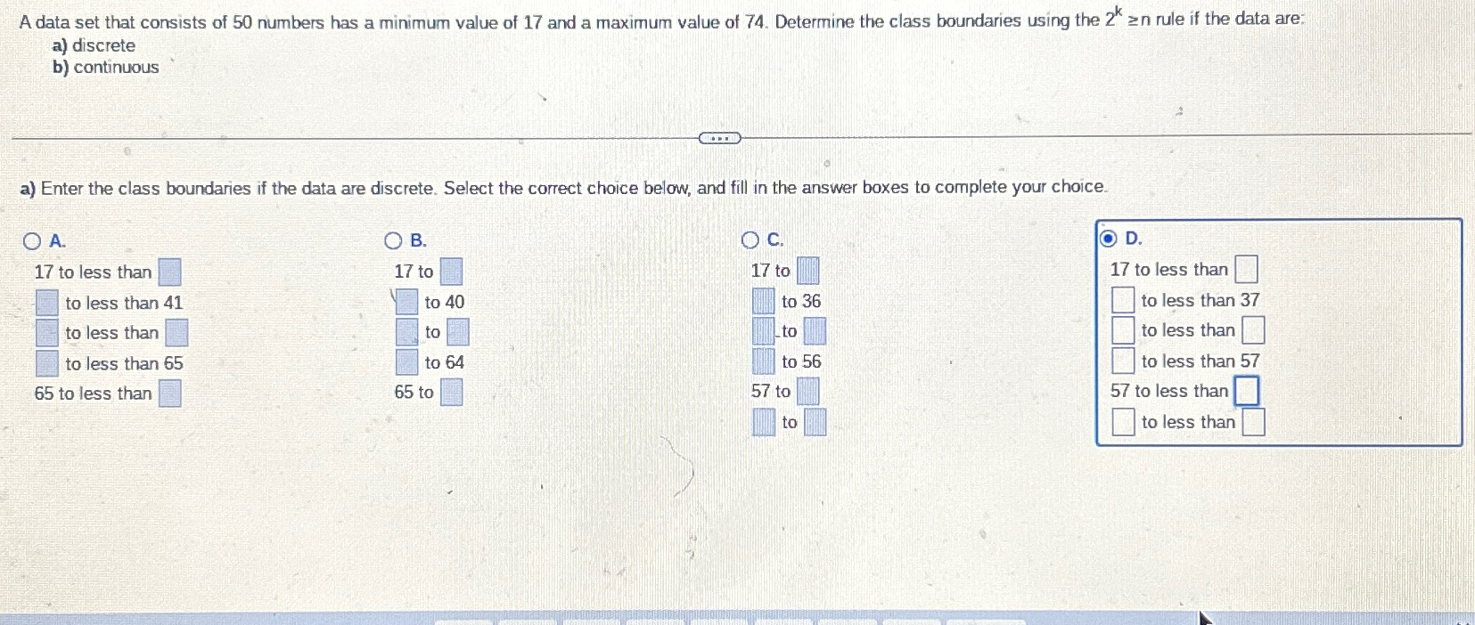 A data set that consists of 50 ﻿numbers has a minimum | Chegg.com