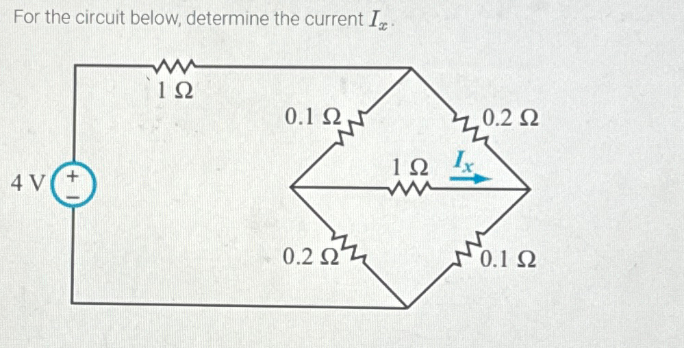 Solved For the circuit below, determine the current Ix. | Chegg.com