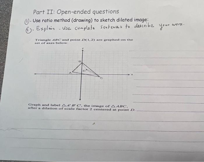 Solved Part II: Open-ended questions (1)- Use ratio method | Chegg.com