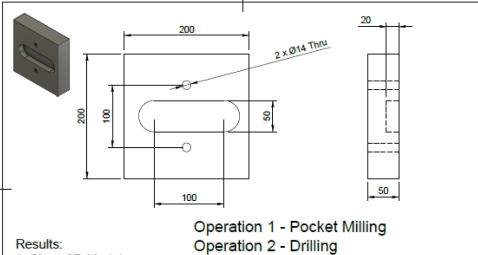 Solved Results:Operation 1 - ﻿Pocket MillingOperation 2 - | Chegg.com