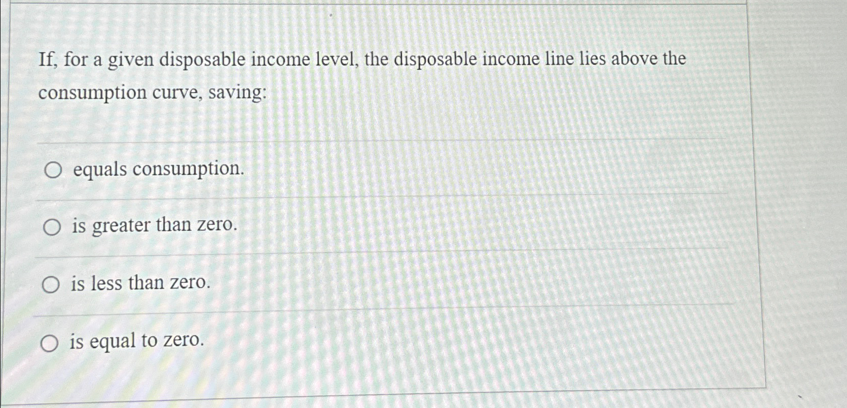 Solved If, ﻿for a given disposable income level, the | Chegg.com