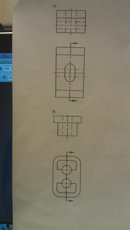 Solved Draw Section views for the given multiview Drawings . | Chegg.com