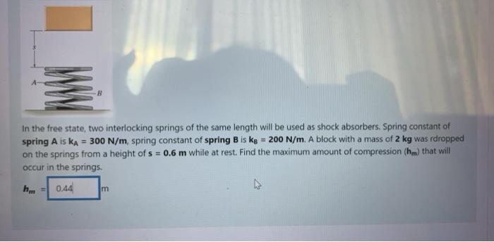 Solved In the free state, two interlocking springs of the | Chegg.com