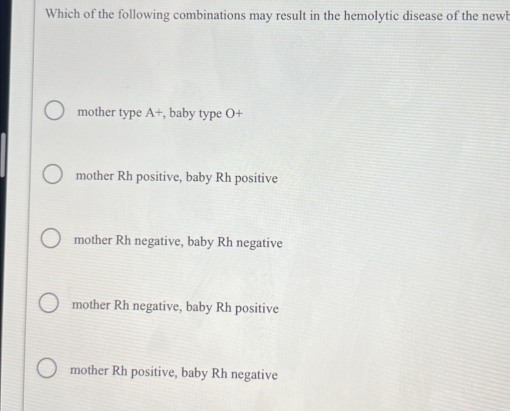 Solved Which of the following combinations may result in the | Chegg.com