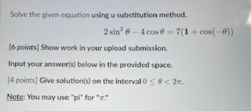 Solved Solve the given equation using u substitution | Chegg.com