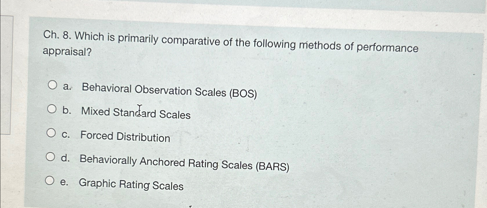 Solved Ch. 8. ﻿Which is primarily comparative of the | Chegg.com