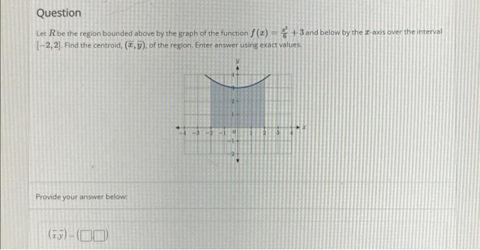 Solved Question Let R be the region bounded above by the | Chegg.com