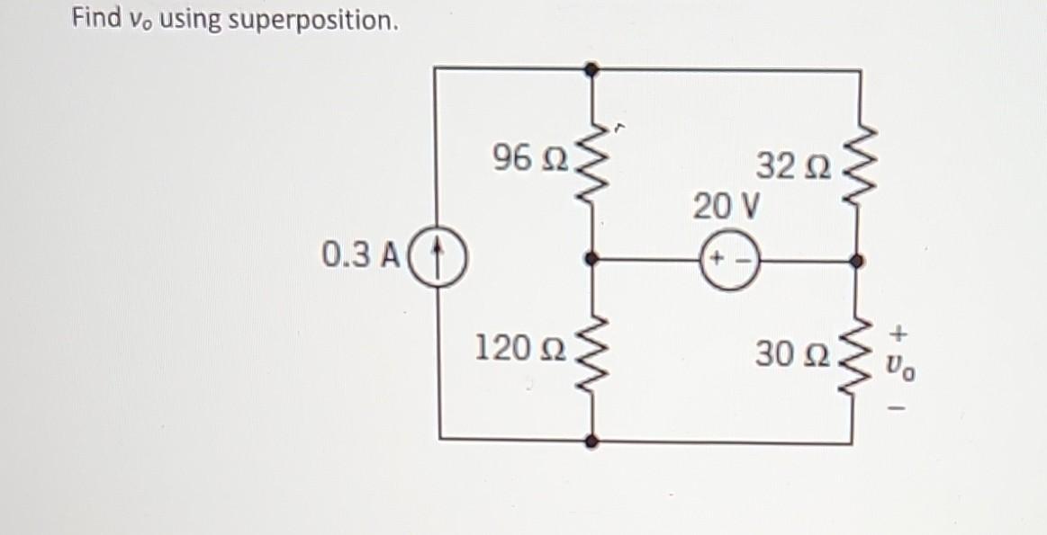 Solved Find v0 using superposition. | Chegg.com
