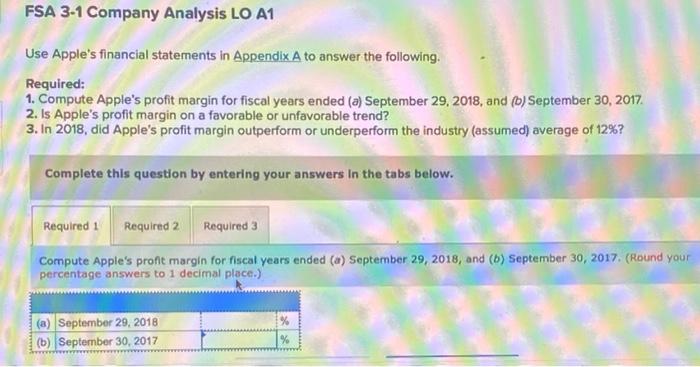 Solved FSA 3-1 Company Analysis LO A1 Use Apple's financial | Chegg.com