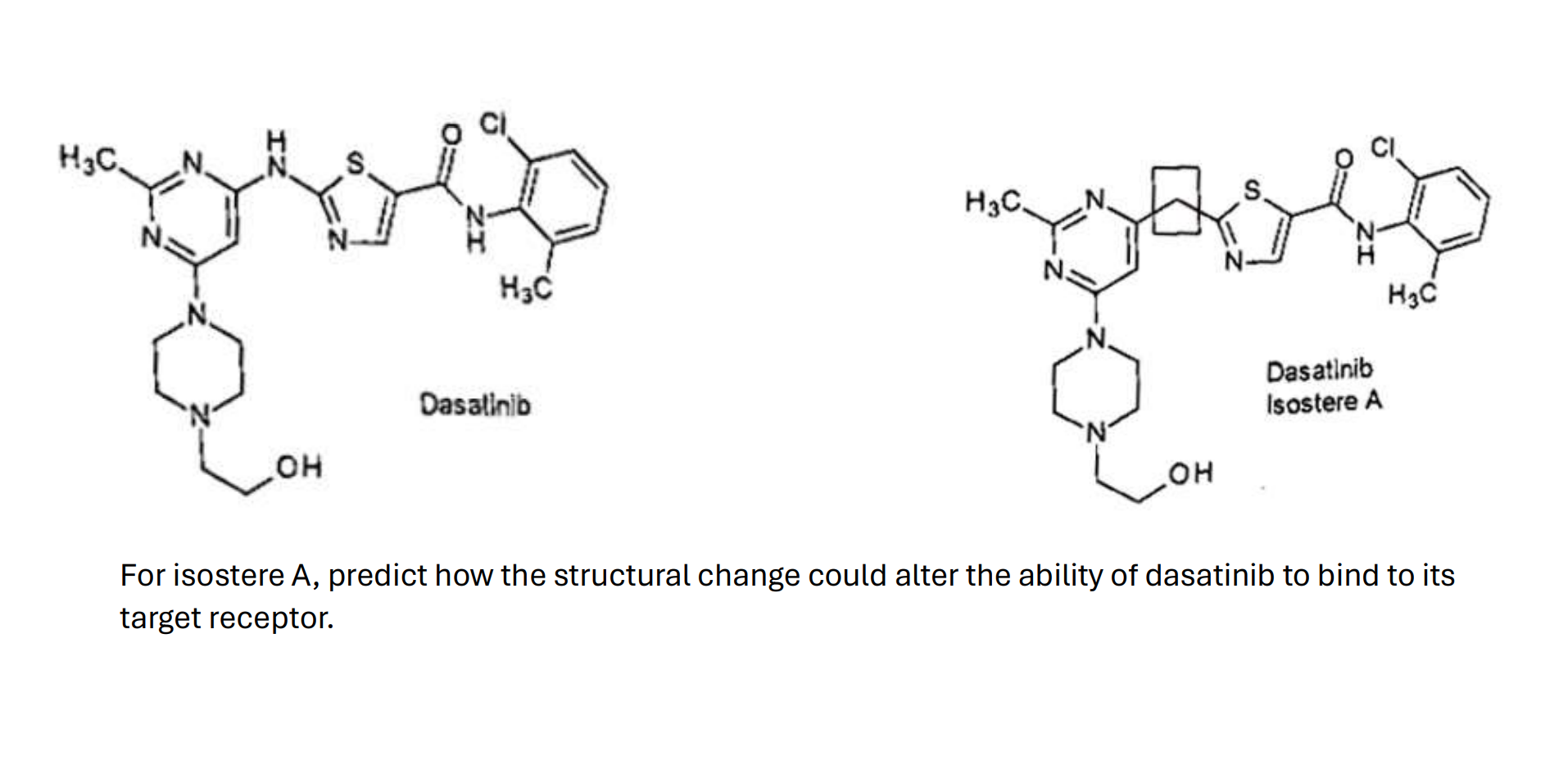 Solved Dasatinib is tyrosine kinase inhibitor that is used | Chegg.com