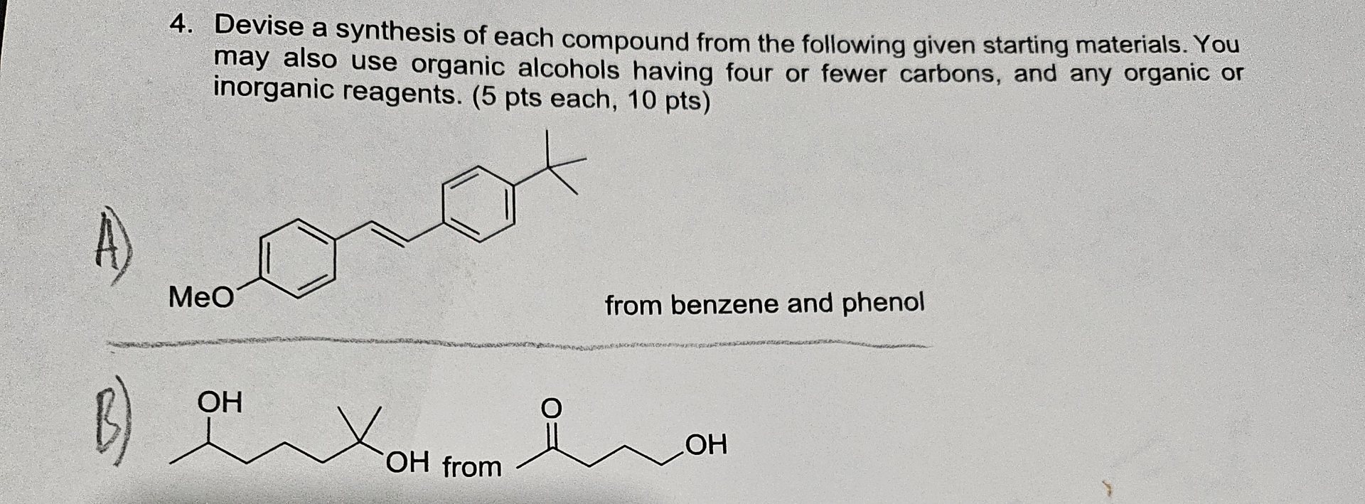 Solved Devise a synthesis of each compound from the | Chegg.com