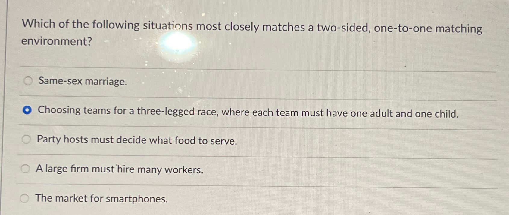 Solved Which of the following situations most closely | Chegg.com