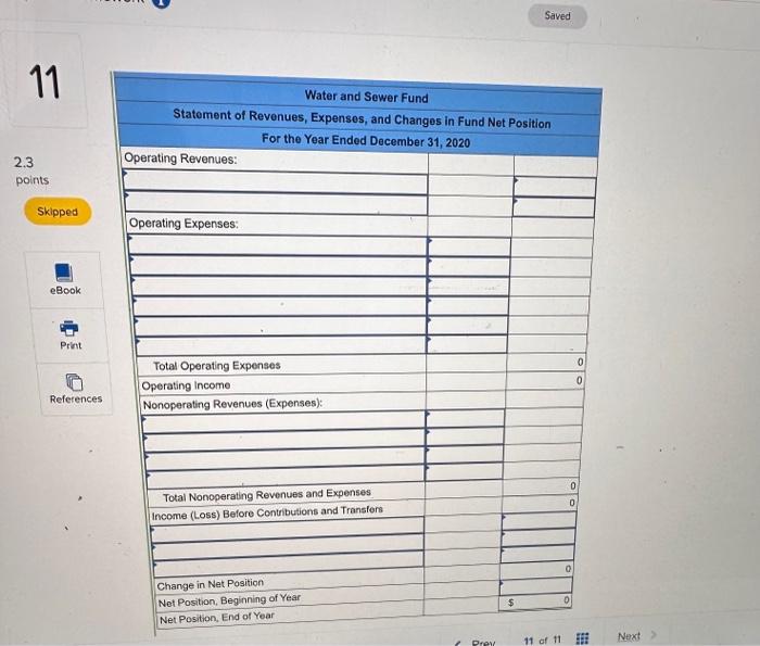 Solved The following water and sewer fund information is | Chegg.com