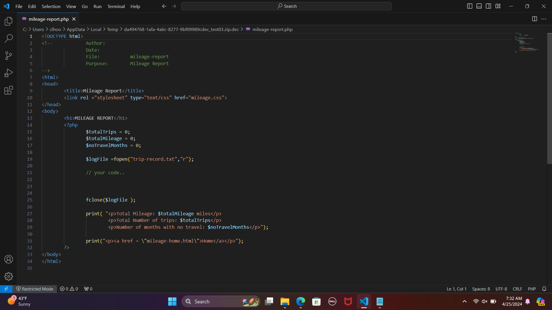 Solved The file named trip-record.txt contains 12 ﻿lines | Chegg.com
