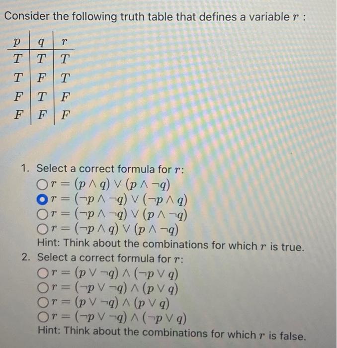 Solved Consider the following truth table that defines a | Chegg.com