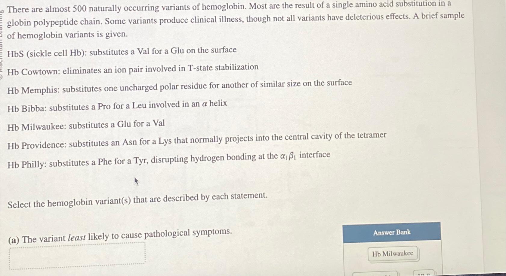 Solved There are almost 500 ﻿naturally occurring variants of | Chegg.com
