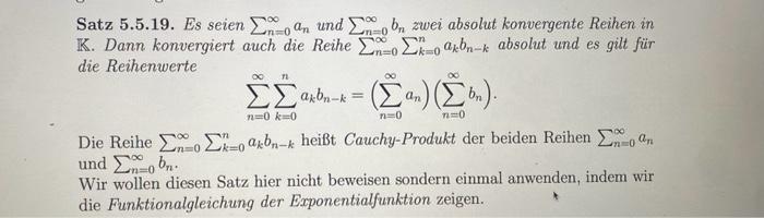 Solved Aufgabe H1 3 Cauchy Produkt Teil 2 Betrachten Sie