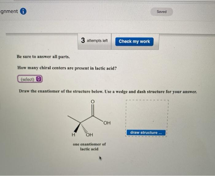 Solved gnment i Saved 3 attempts left Check my work Be sure | Chegg.com