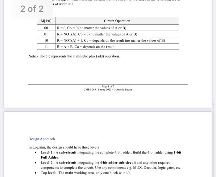 Solved Design Requirements Design a digital system with the | Chegg.com