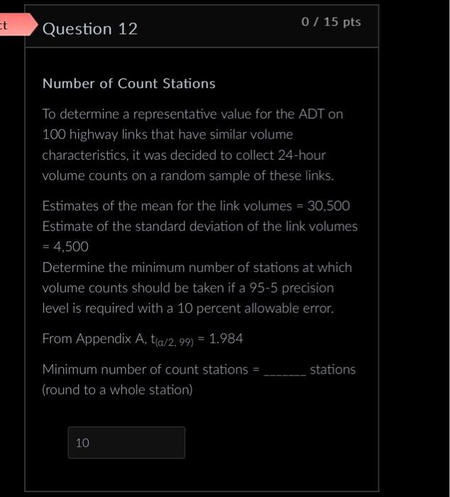 Solved Number of Count Stations To determine a | Chegg.com