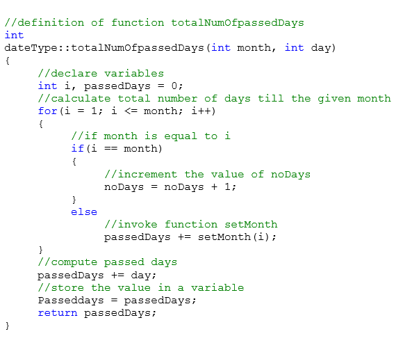 Solved: In Programming Exercise 2, the class dateType was designed ...