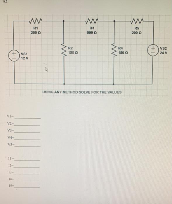 Solved USING ANY METHOD SOLVE FOR THE VALUES | Chegg.com