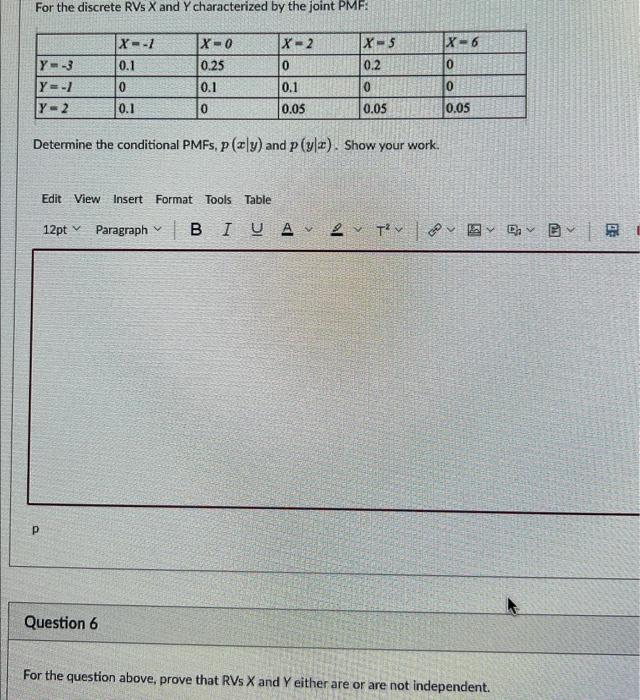 Solved Determine the conditional PMFs, p(x∣y) and p(y∣x). | Chegg.com