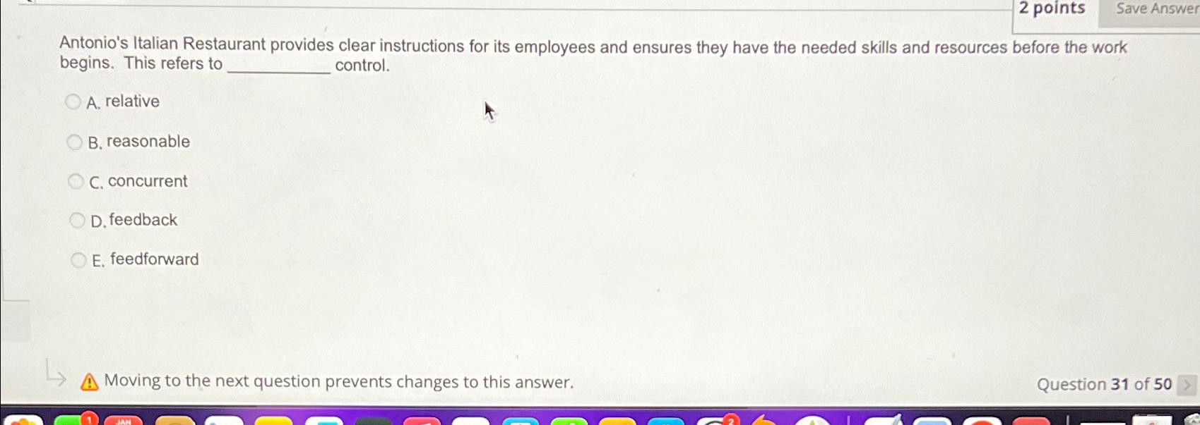 Solved 2 ﻿pointsSave AnswerAntonio's Italian Restaurant | Chegg.com