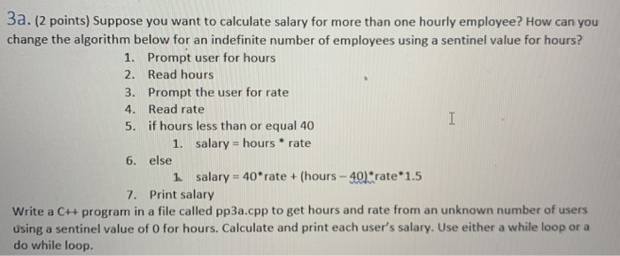 Solved 3a. (2 points) Suppose you want to calculate salary | Chegg.com