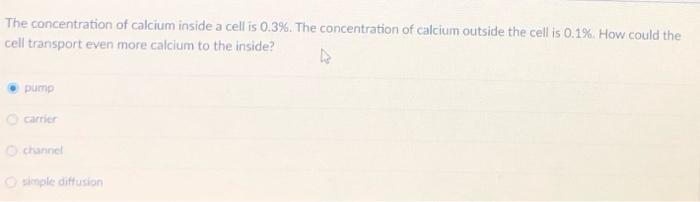 Solved The concentration of calcium inside a cell is 0.3%. | Chegg.com