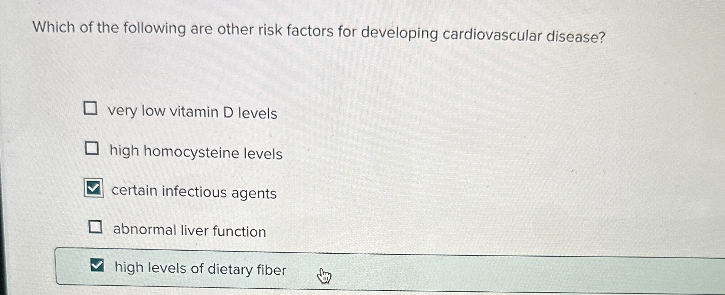Solved Which of the following are other risk factors for | Chegg.com