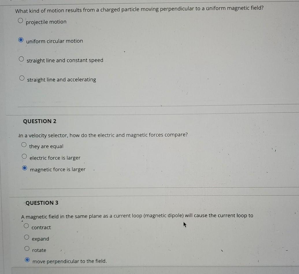 Solved What kind of motion results from a charged particle | Chegg.com