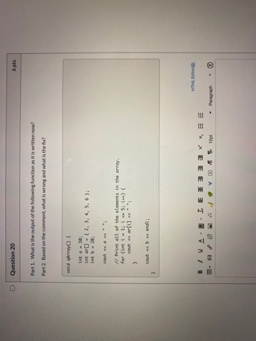 Solved Question 19 5 pts U Given the following variable | Chegg.com
