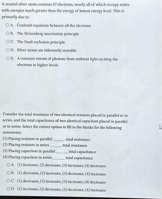 Solved A neutral silver atom contains 47 electrons, nearly | Chegg.com