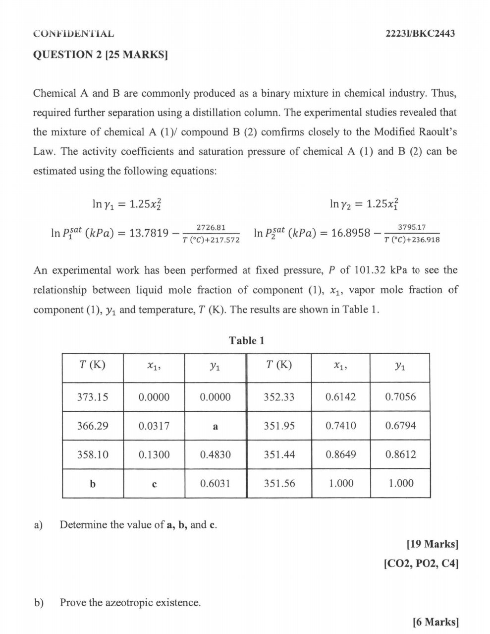 Solved CONFIDENTIAL22231/BKC2443QUESTION 2 [25 | Chegg.com