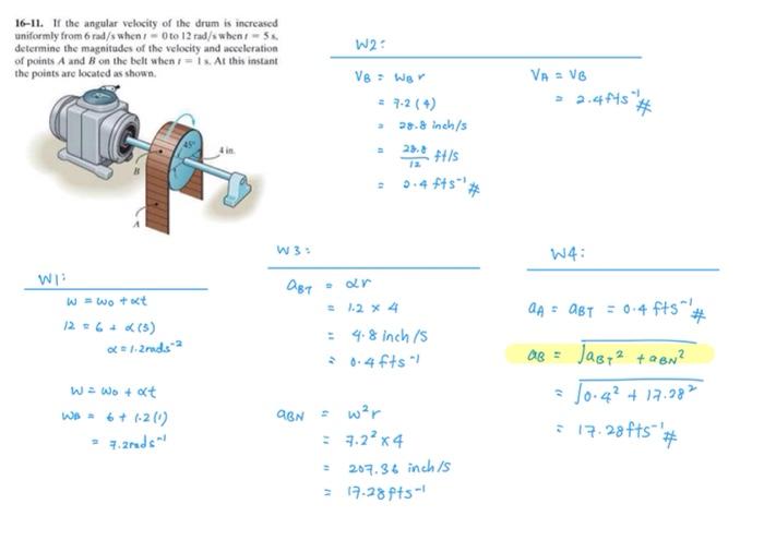 Solved 16-11. If the angular velocity of the drum is | Chegg.com